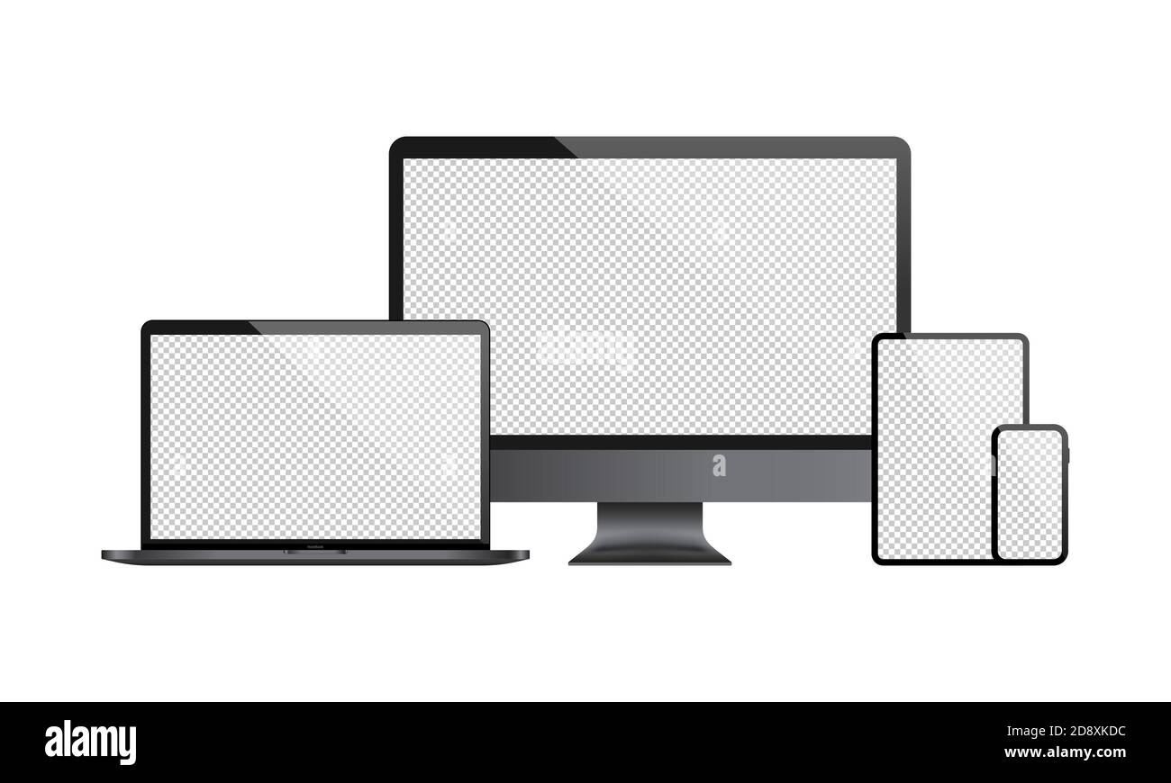 Realistic set of computer monitor, laptop, tablet, smartphone ... Realistic set of computer monitor, laptop, tablet, smartphone ...