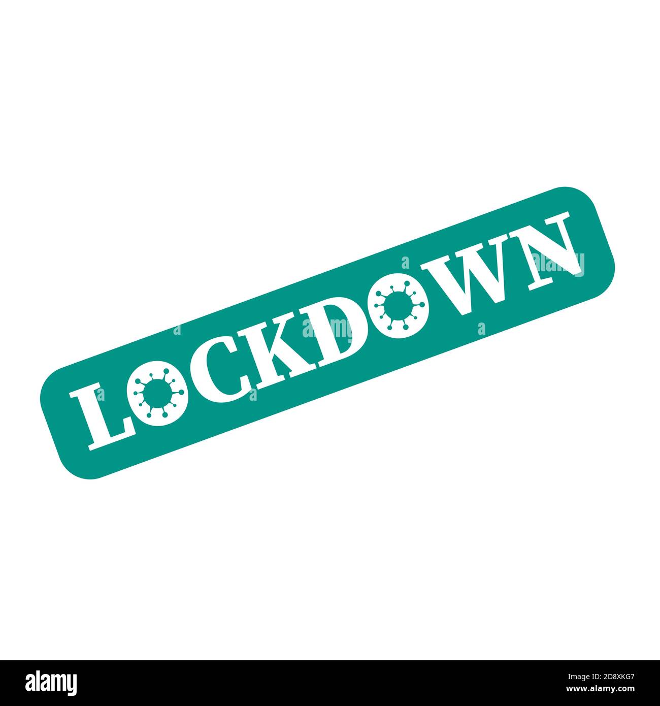 Lockdown Stamp. Green writing with viruses icon. Premium vector Stock ...