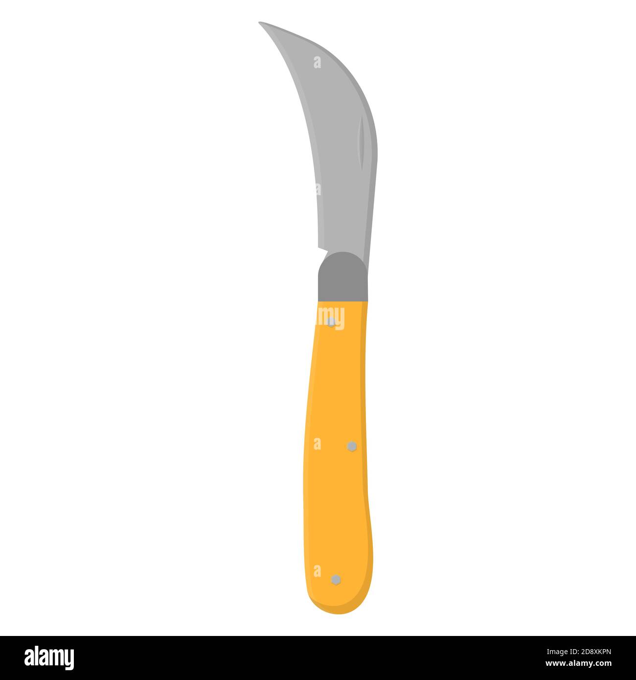 Garden knife isolated on white background. Knife for trimming thin ...