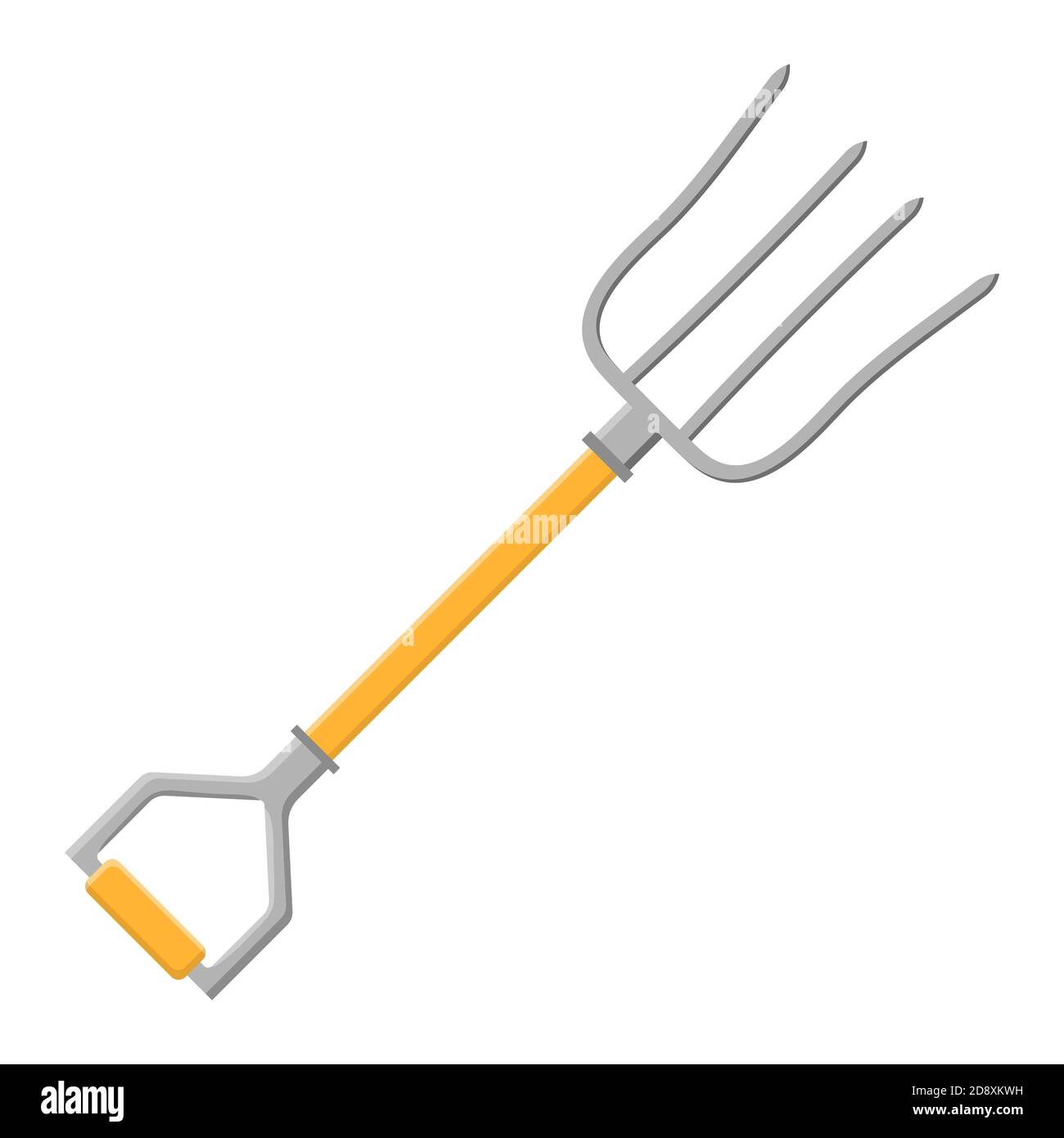 Cartoon pitchfork icon isolated on white background. Gardening tool ...