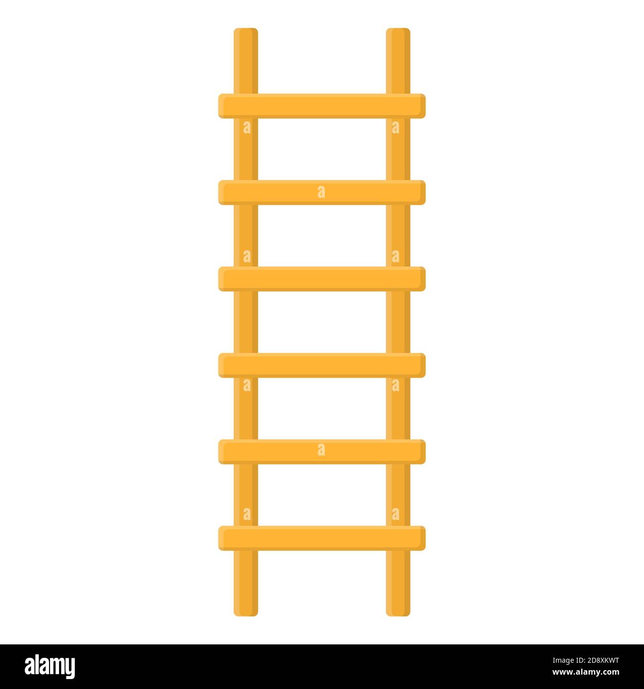 Cartoon wooden ladder icon isolated on white background. Vector ...