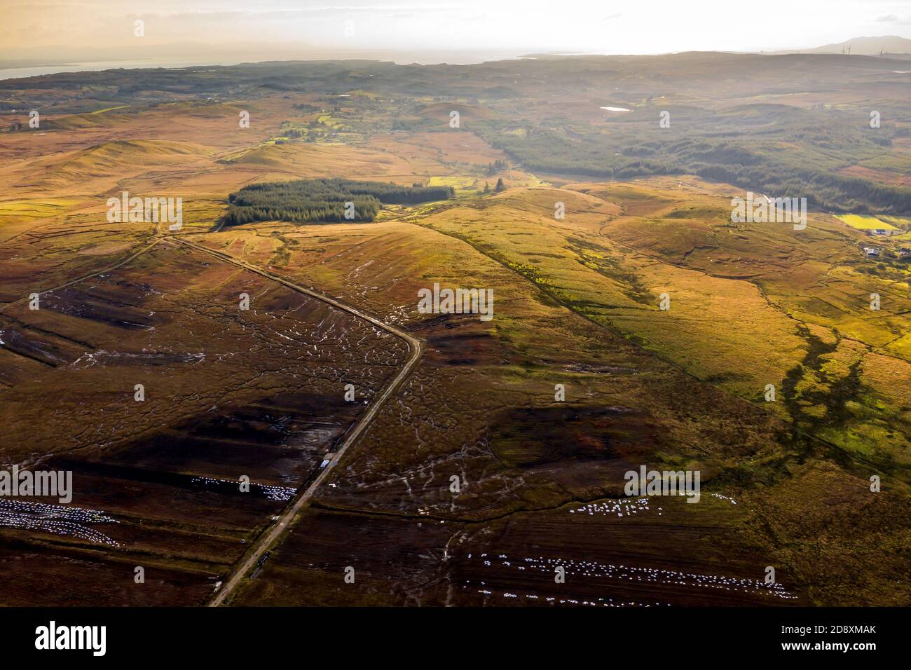 Aerial view of Tymeen in the bluestack mountains in Donegal - Ireland ...