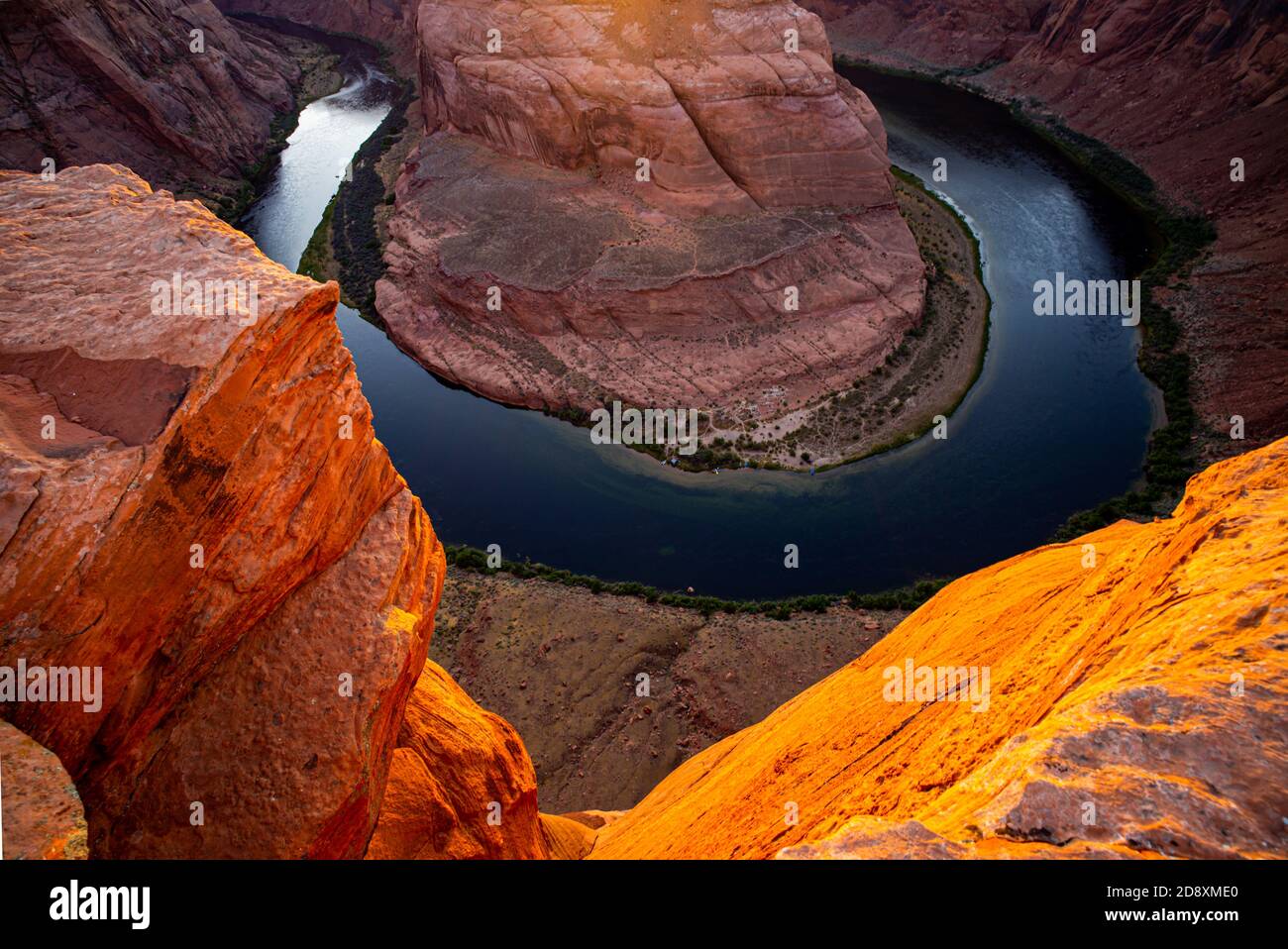 Arizona Horseshoe Bend meander of Colorado River in Glen Canyon Stock ...