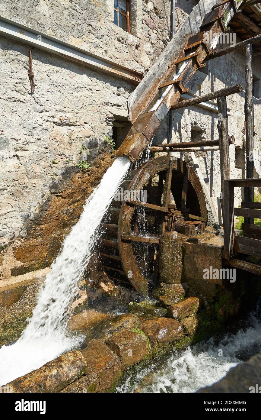 Bienno (Bs), Valcamonica, Italy, the old water mill Stock Photo - Alamy