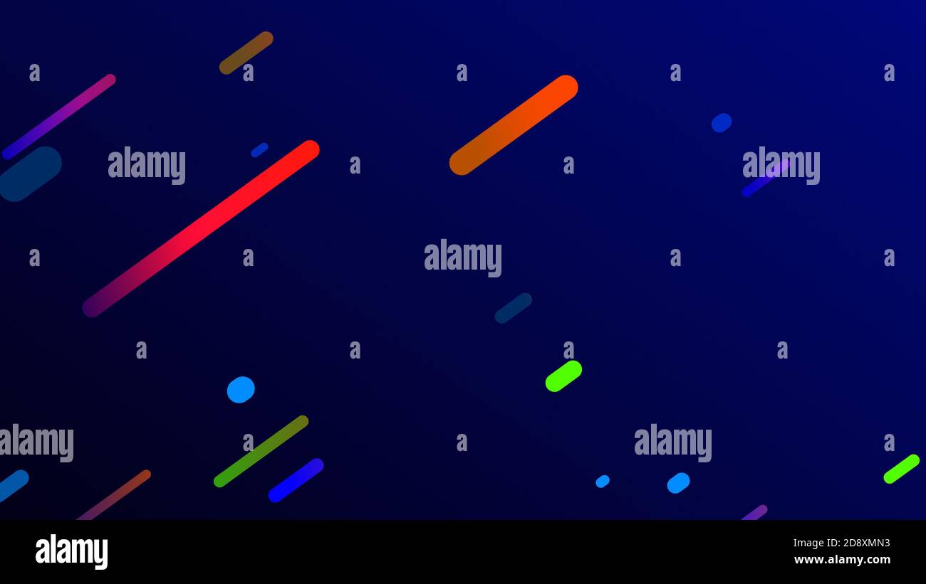 A trendy background of glowing neon stripes or lines on dark blue Stock ...