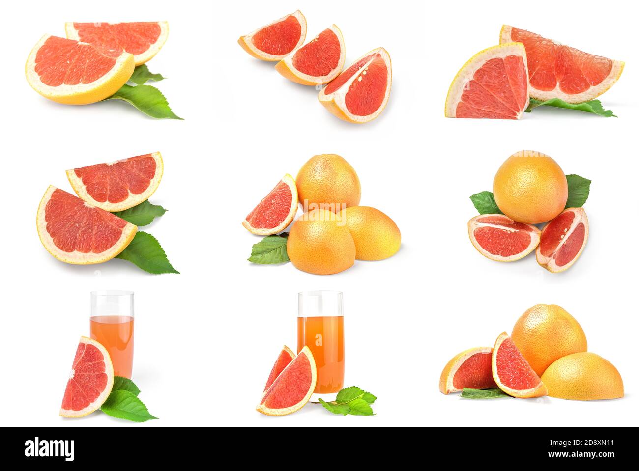 Group of grapefruit isolated on a white background Stock Photo - Alamy