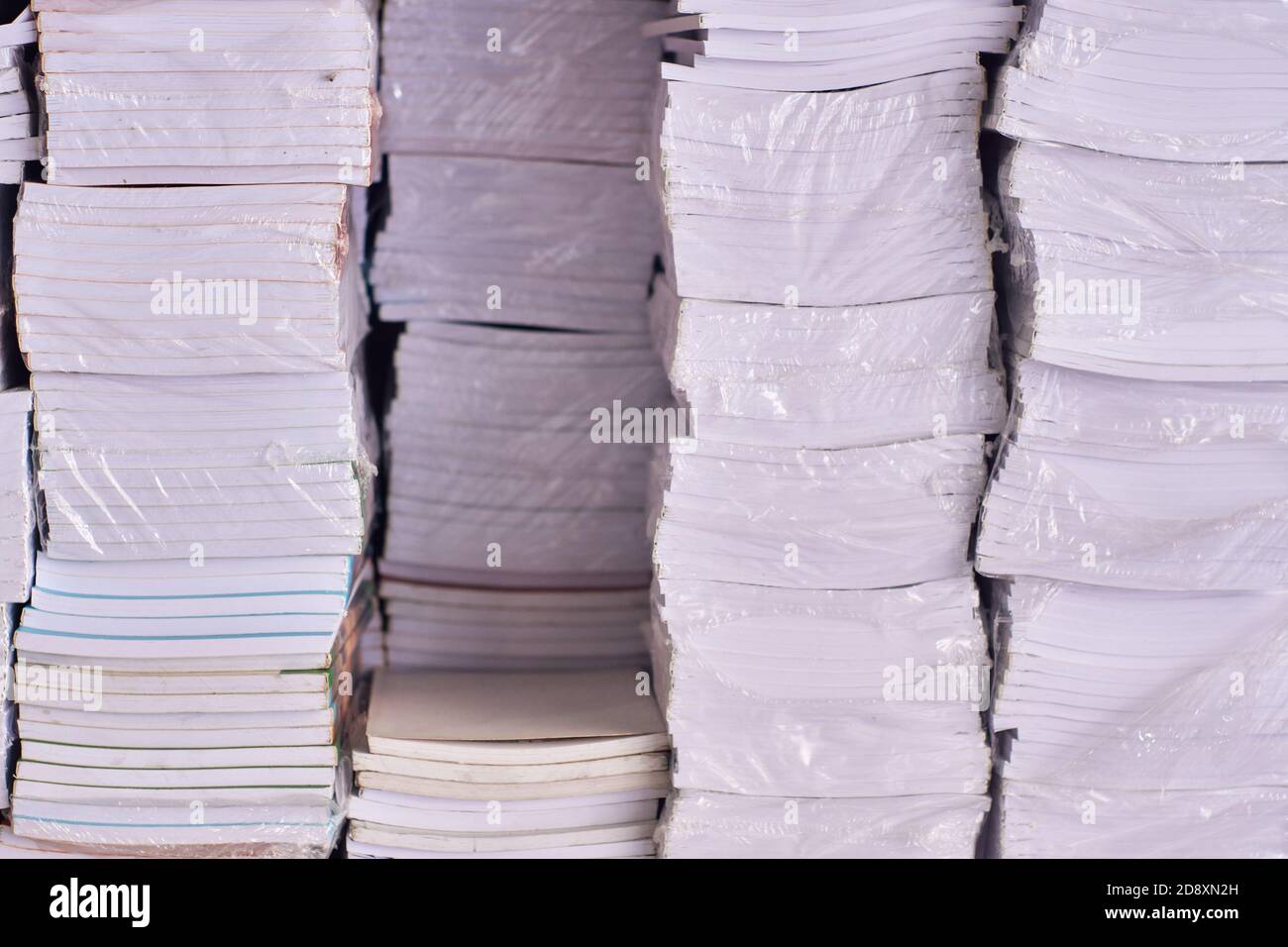 Book stack in the library. Bookshelf for business and education ...