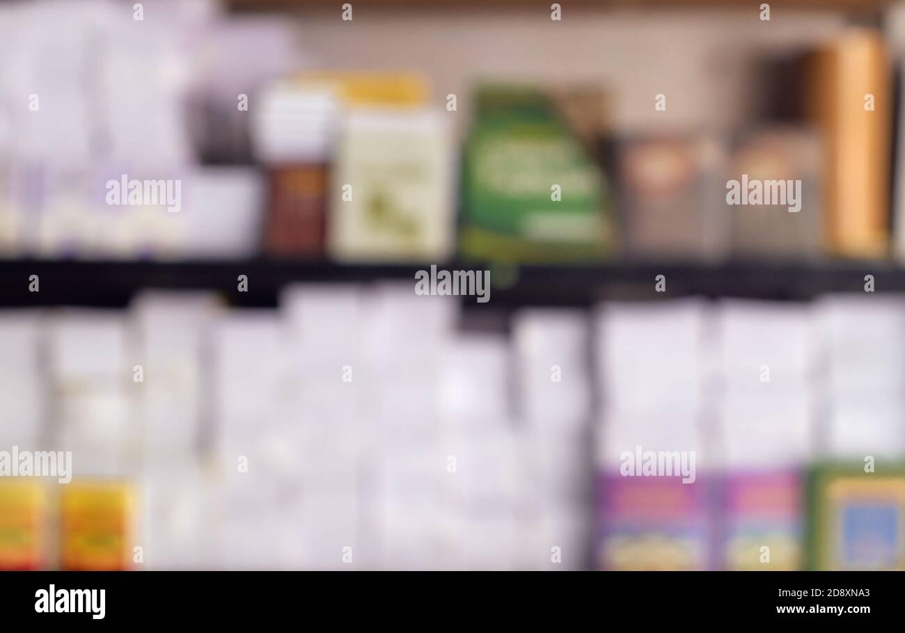 defocused of Bookshelves background. Bookshelves with book in library ...