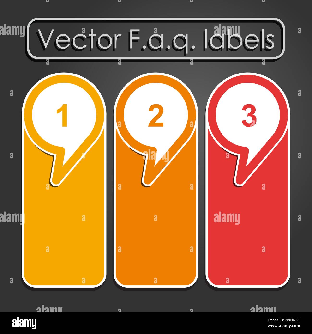 Vector three faq labels Stock Vector Image & Art - Alamy