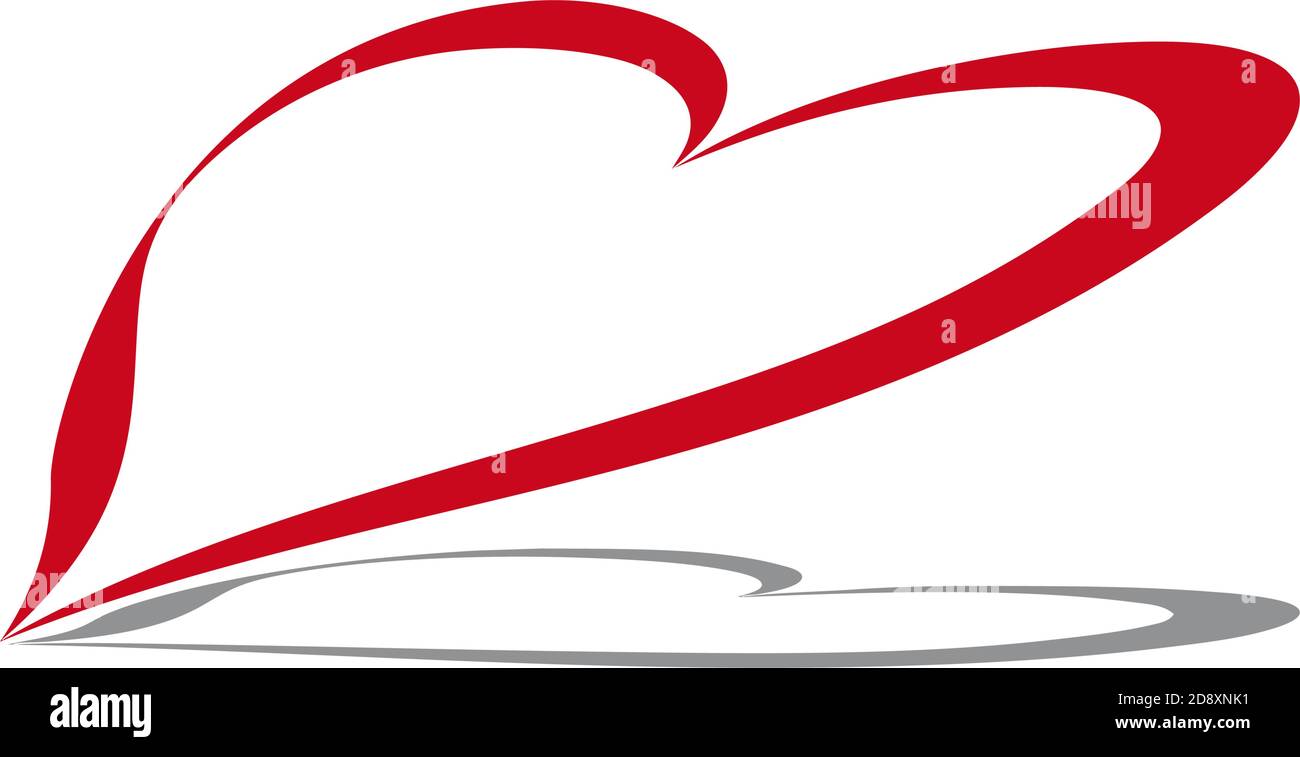 Vector sign red heart and its shadow Stock Vector Image & Art - Alamy