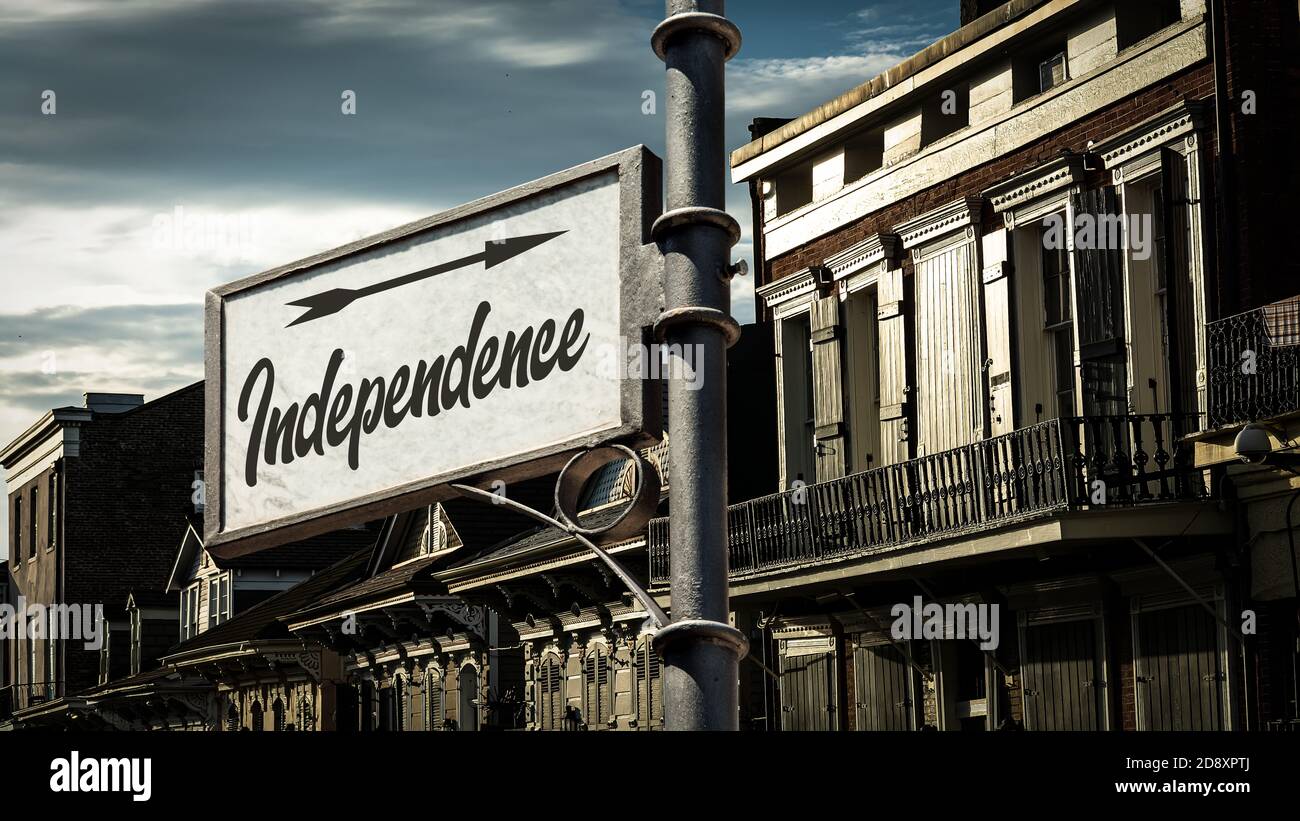 Street Sign the Direction Way to Independence Stock Photo - Alamy