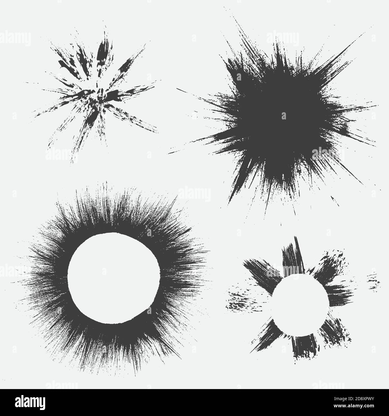 Set of grunge circles. Damage round grunge shape silhouette. Circle ...