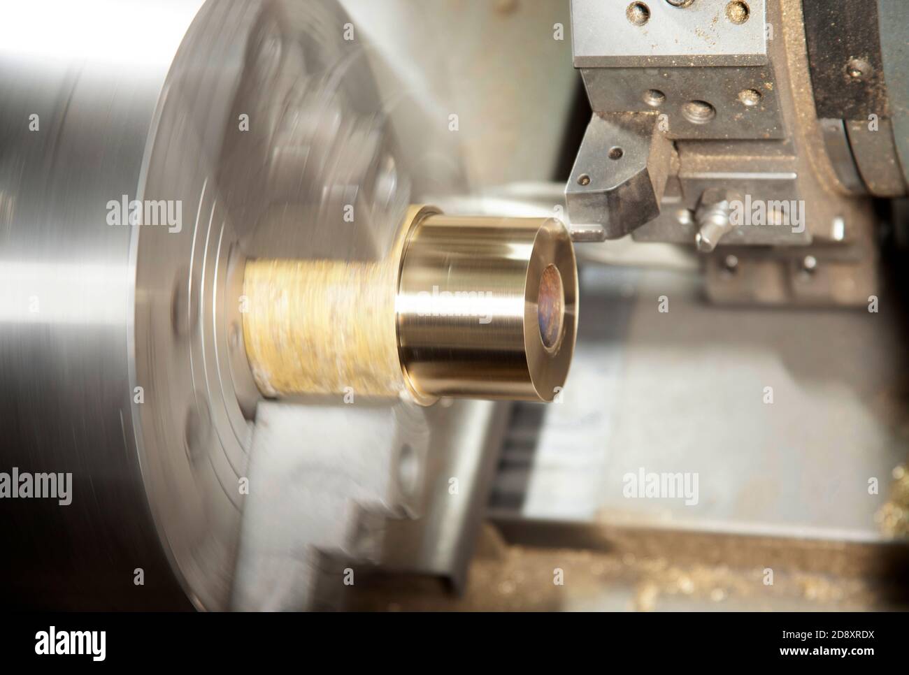 CNC Lathe Processing. Metalworking industry Stock Photo - Alamy