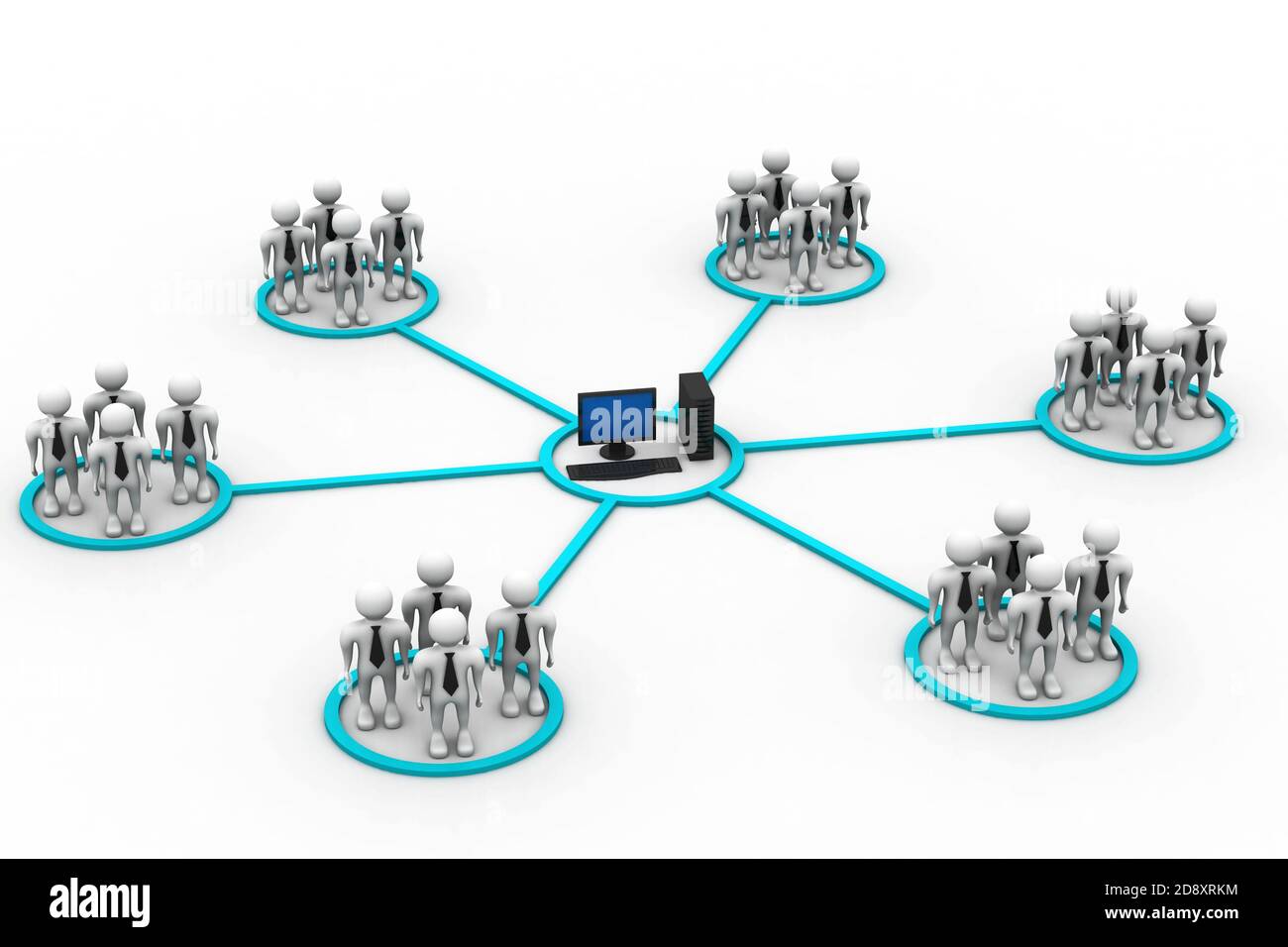 3d social communication people network colorful teamwork Cut Out Stock ...