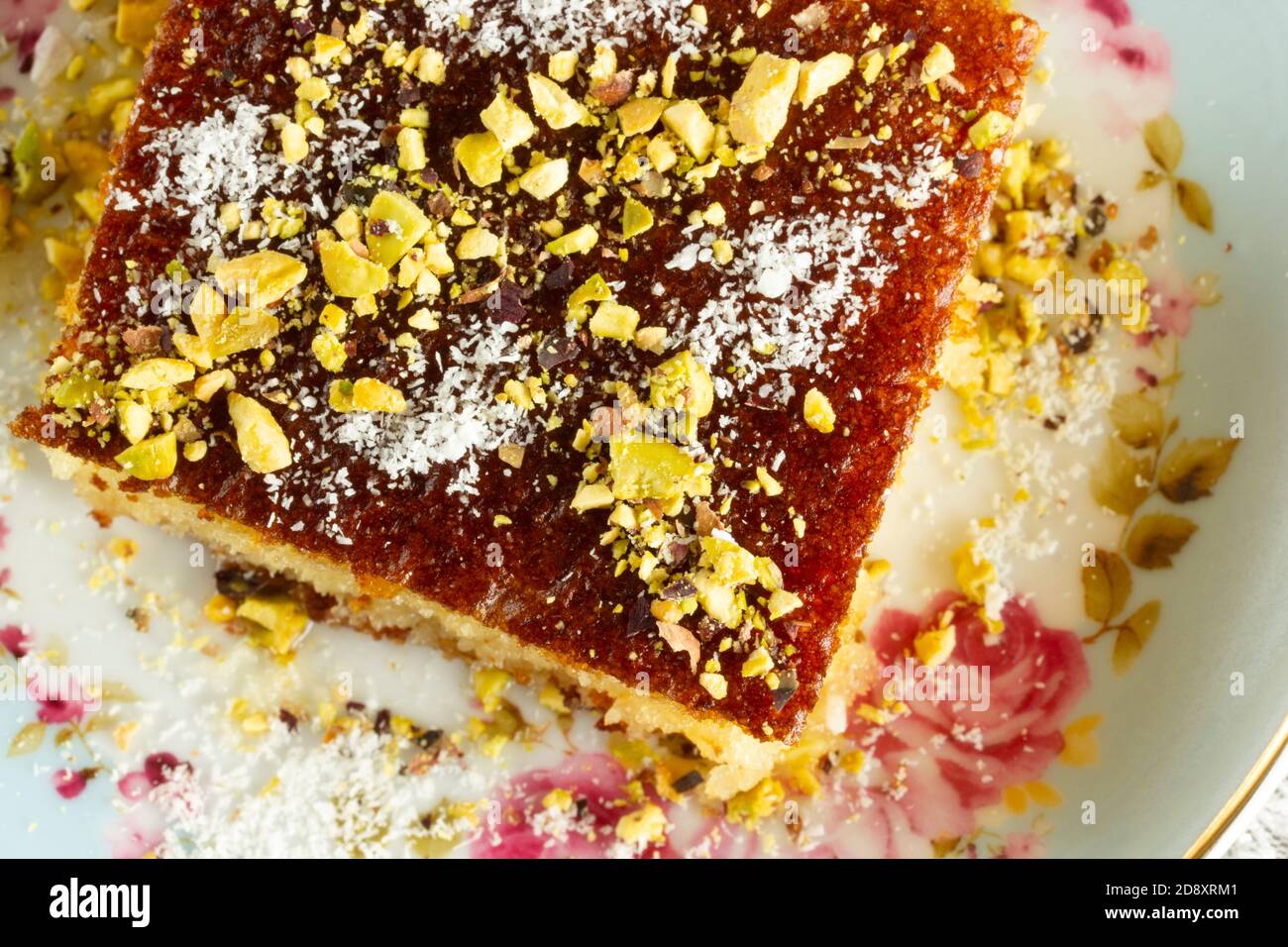 Homemade traditional Turkish dessert Revani Stock Photo - Alamy