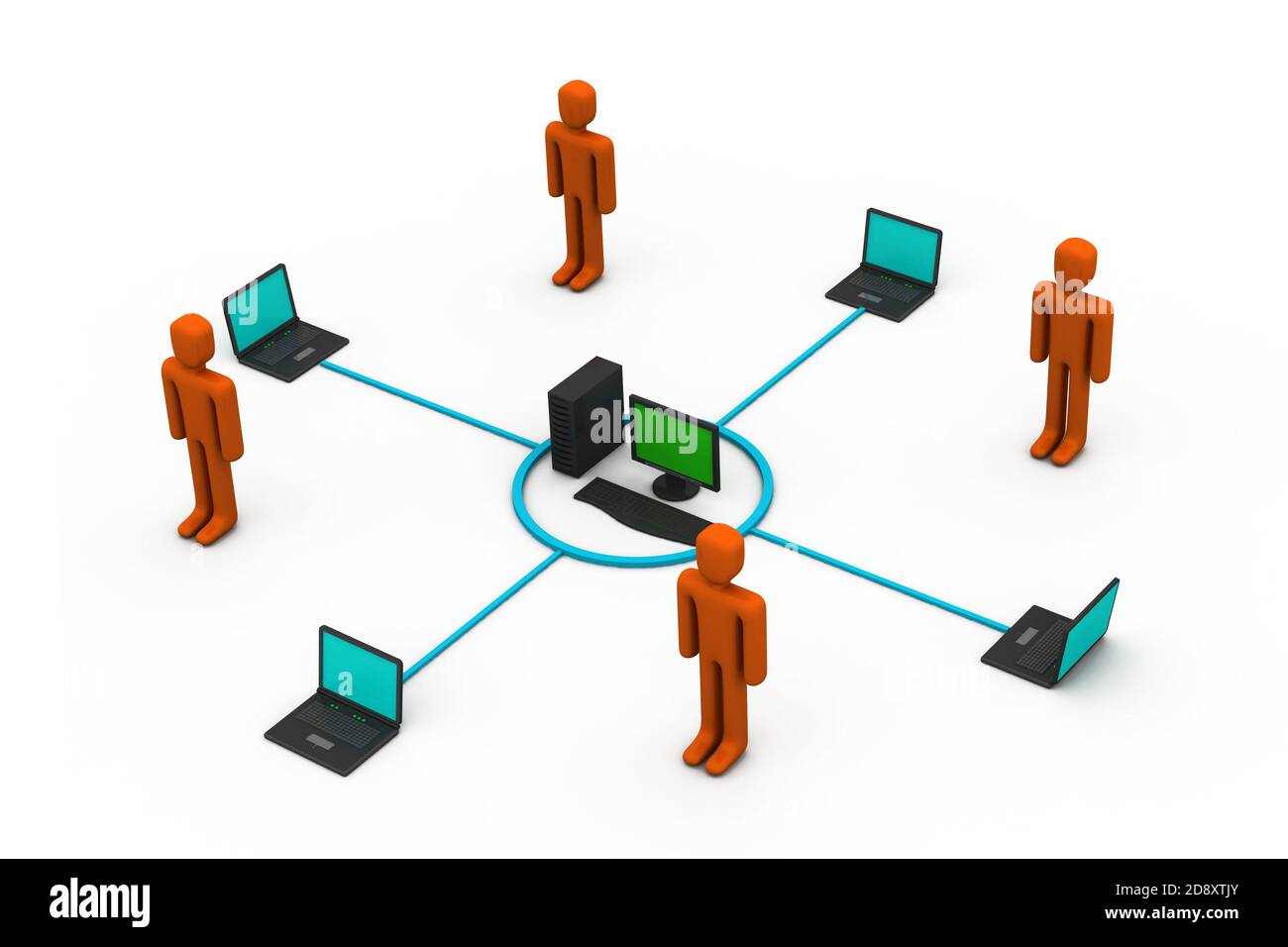 Computer network communicating Stock Photo - Alamy