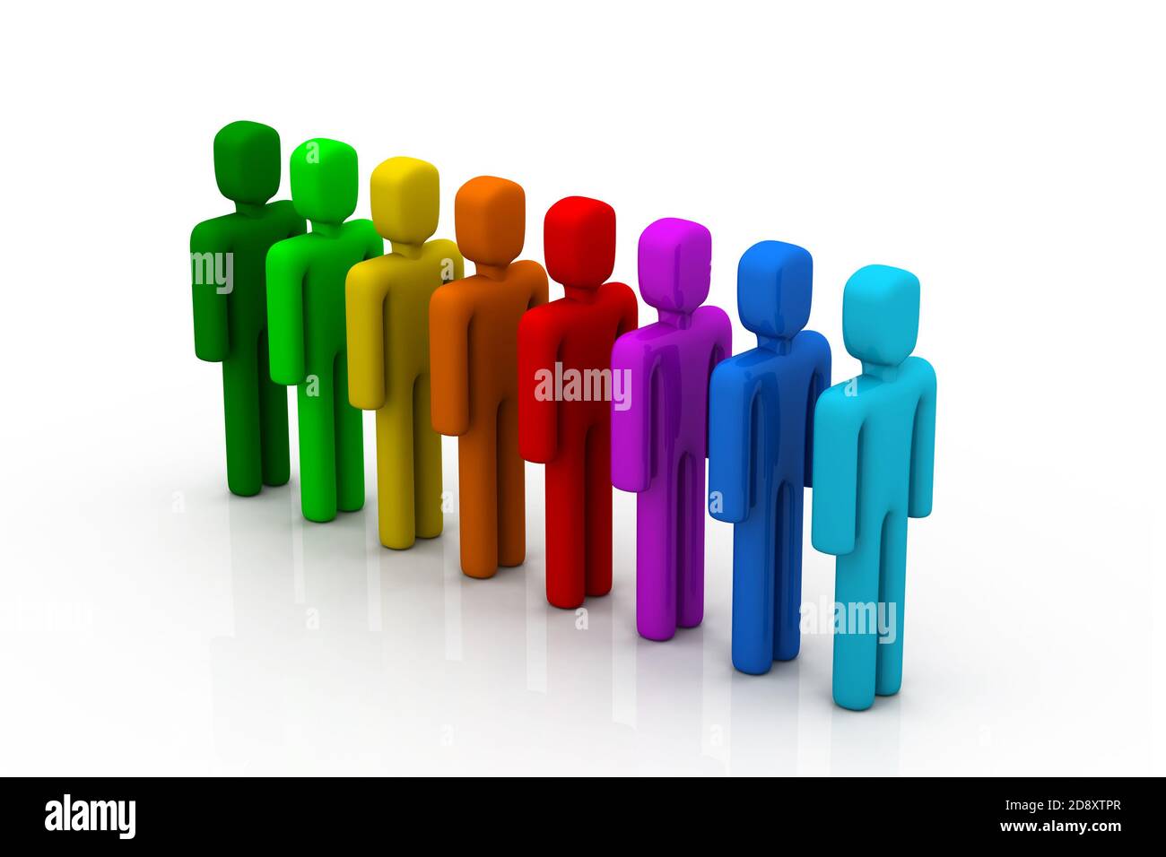 Colorful people in line Stock Photo - Alamy