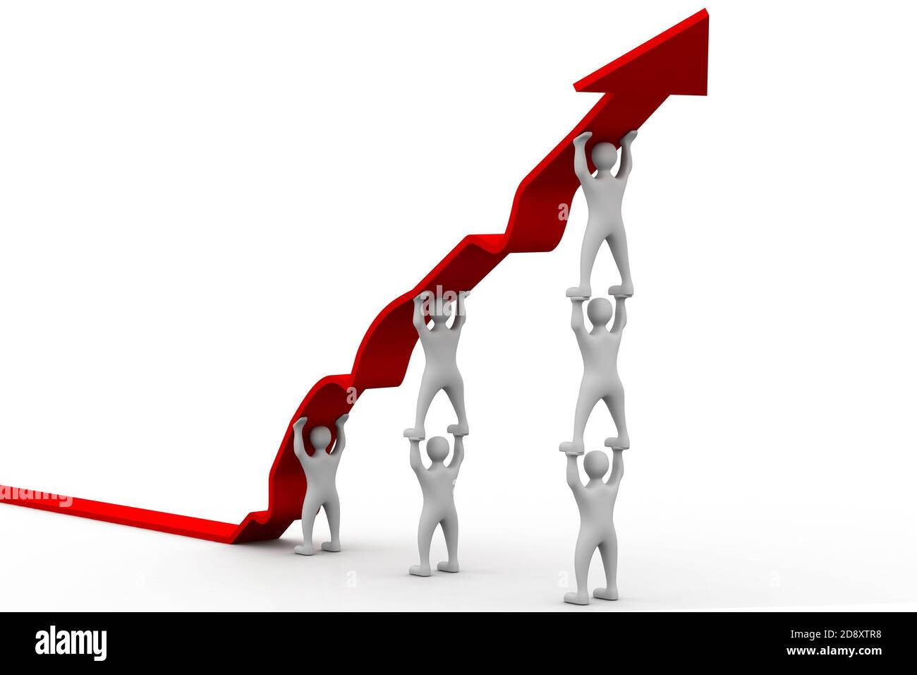 People pushing up the arrow Stock Photo - Alamy