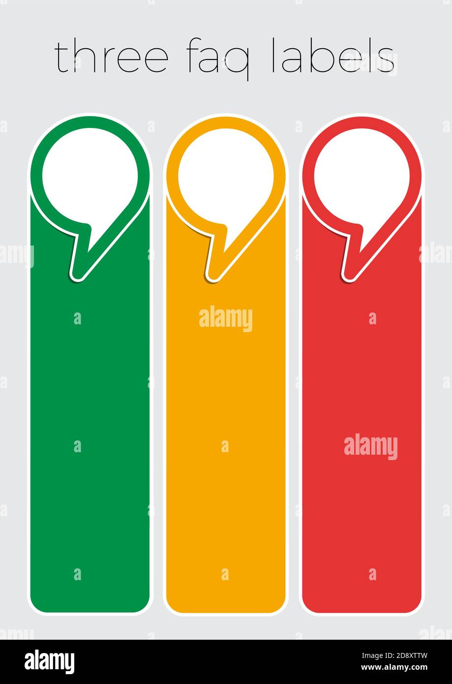 Vector three faq labels Stock Vector Image & Art - Alamy