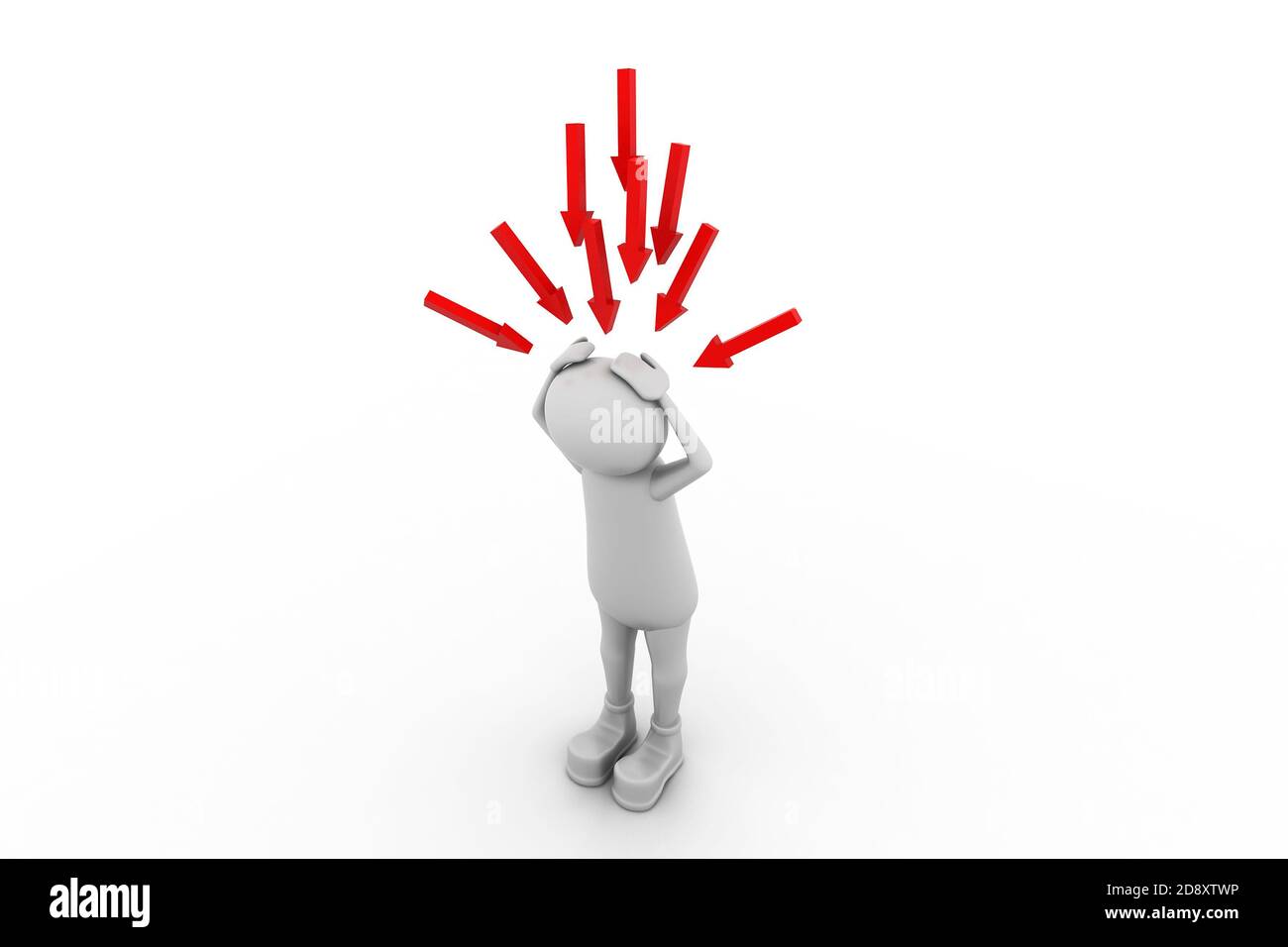 Business man many arrows hi-res stock photography and images - Alamy