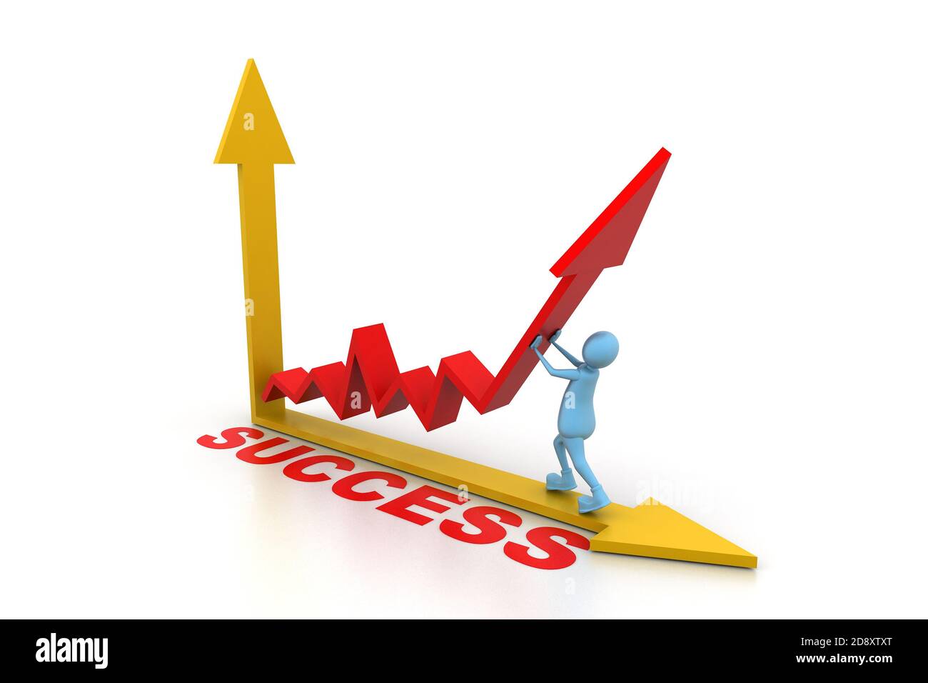 man pushing up the success graph Stock Photo - Alamy