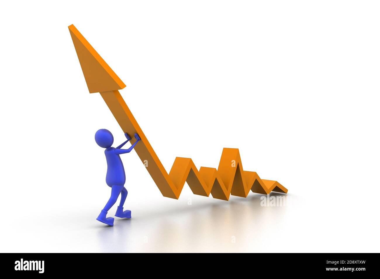 Man climb yellow growth arrow Stock Photo - Alamy
