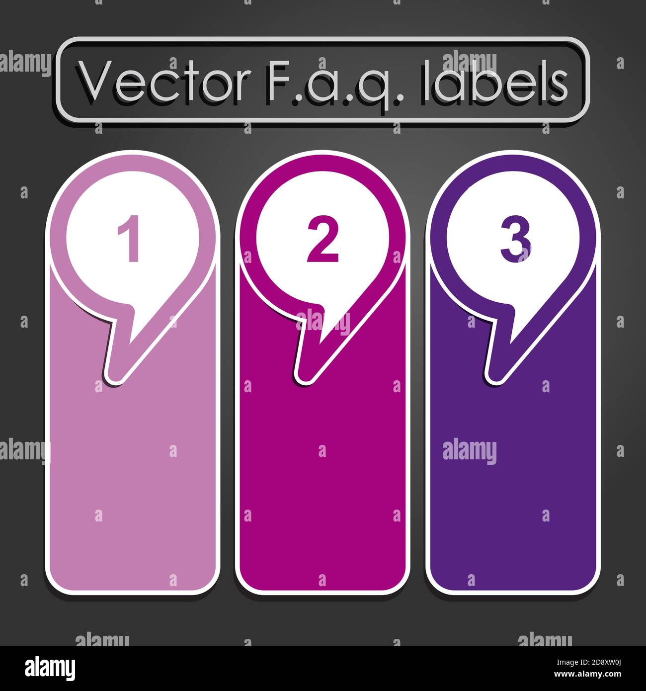 Vector three faq labels Stock Vector Image & Art - Alamy