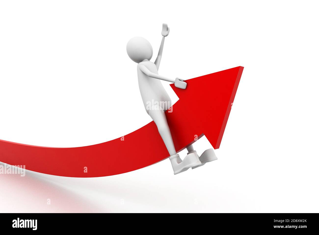 3d human red arrow growth hi-res stock photography and images - Alamy