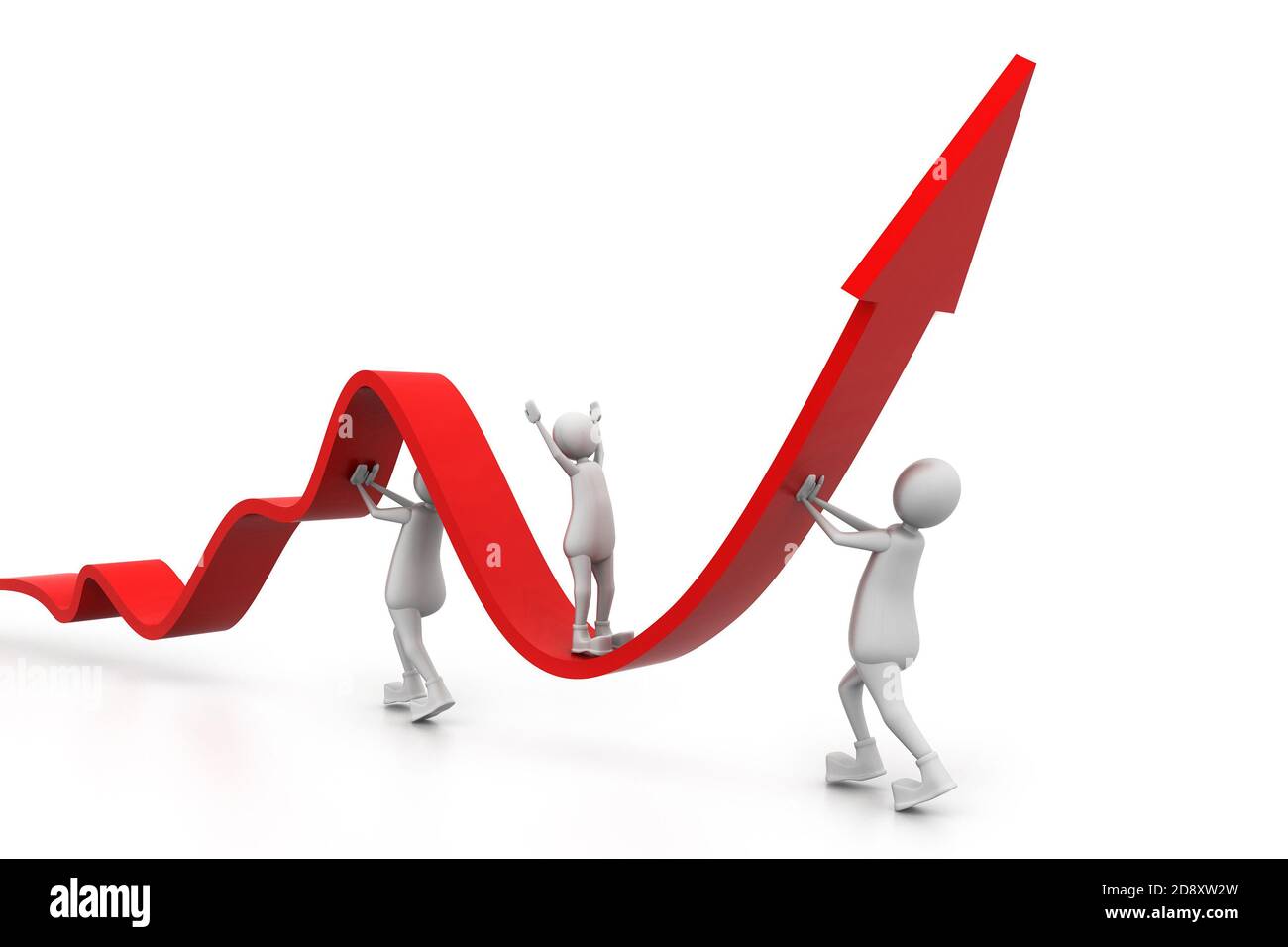 Growing business graph with people Stock Photo - Alamy