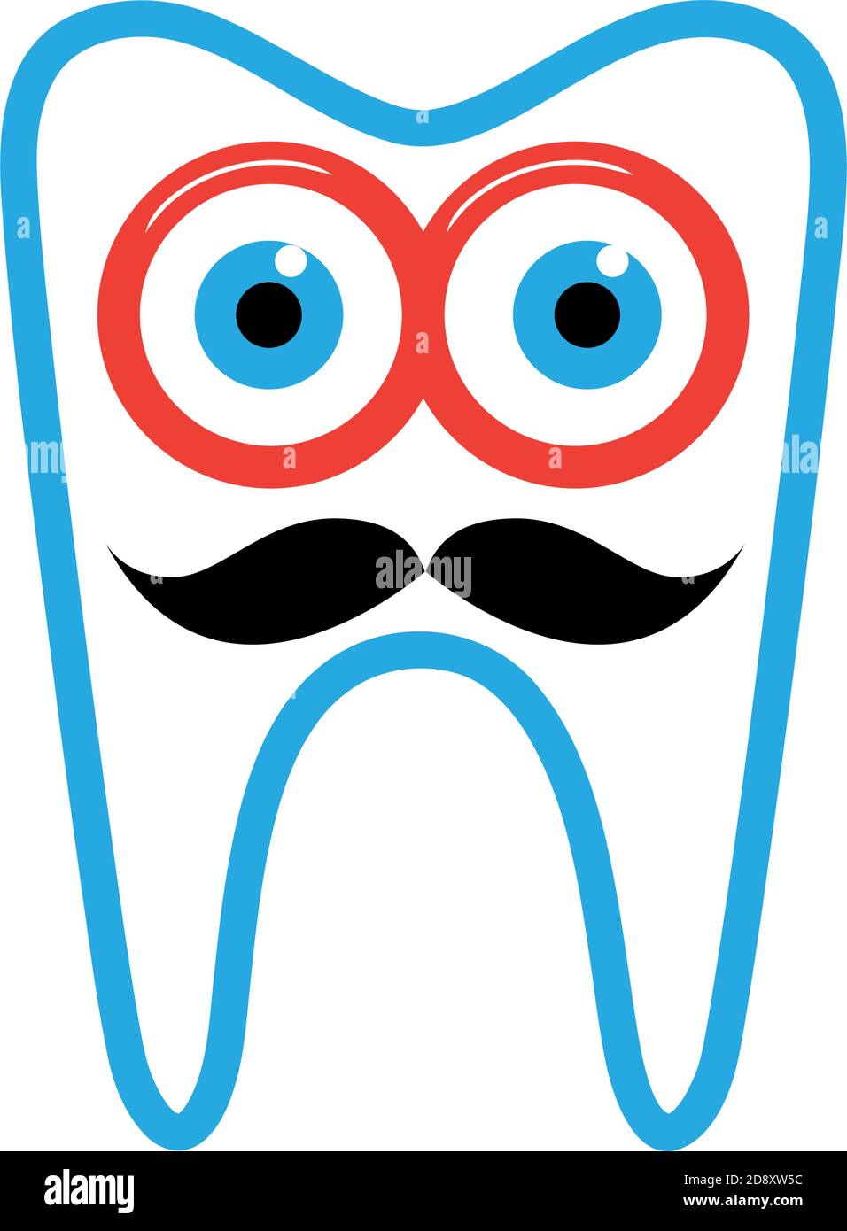 Vector sign happy tooth with mustache Stock Vector Image & Art - Alamy