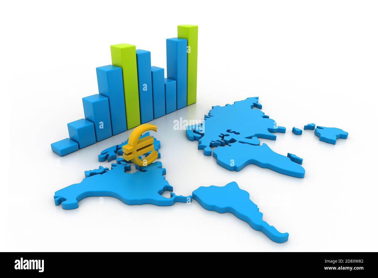 Business graph with map. (world business concept Stock Photo - Alamy