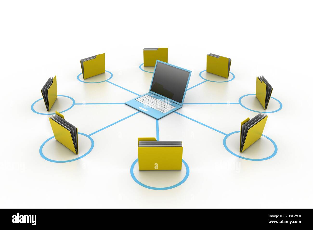Computer and folder network Stock Photo - Alamy