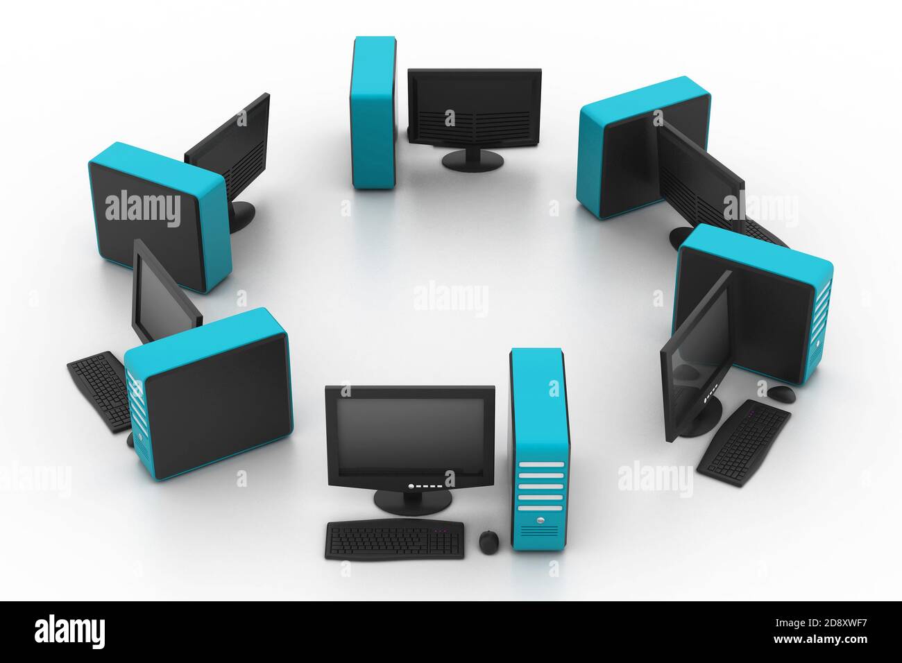 Computer network isolated on white background Stock Photo - Alamy