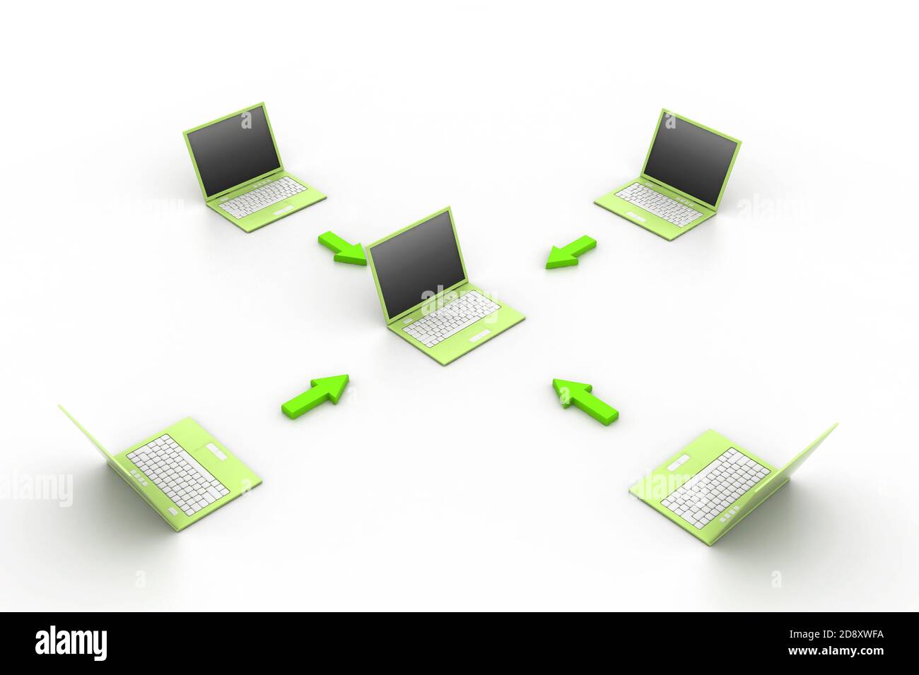 Computer network in white background Stock Photo - Alamy