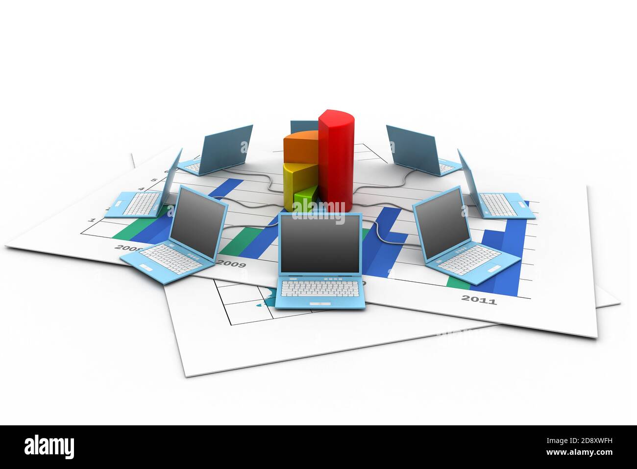 Computer network in business graph Stock Photo - Alamy