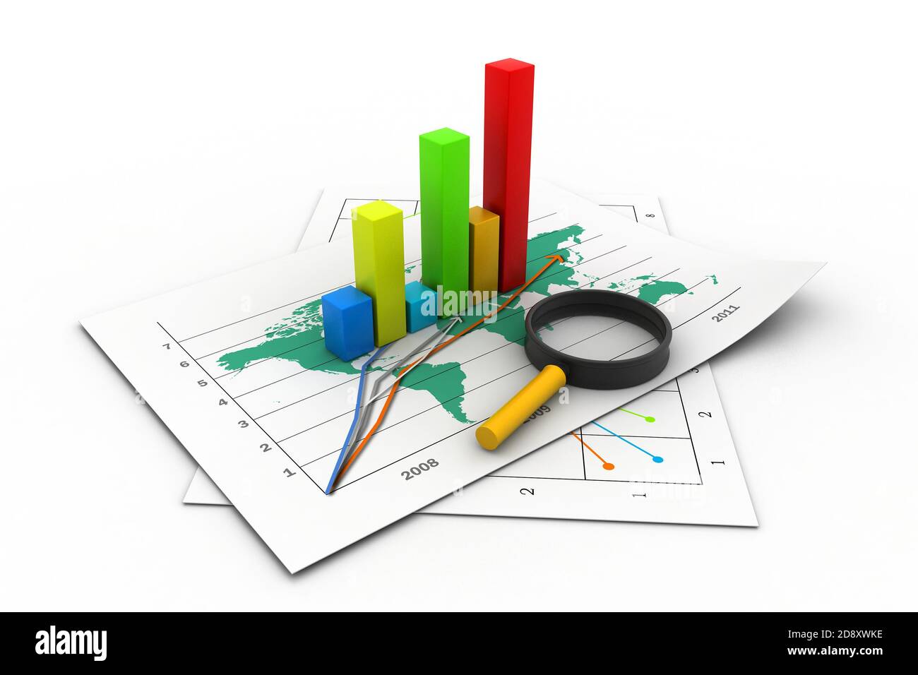 Analyzing business graph Stock Photo - Alamy
