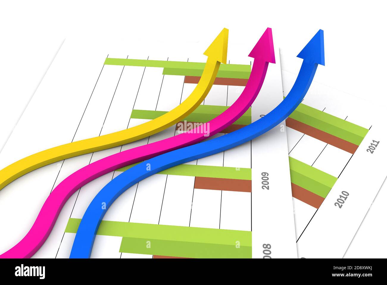 Business chart with growth arrows Stock Photo - Alamy