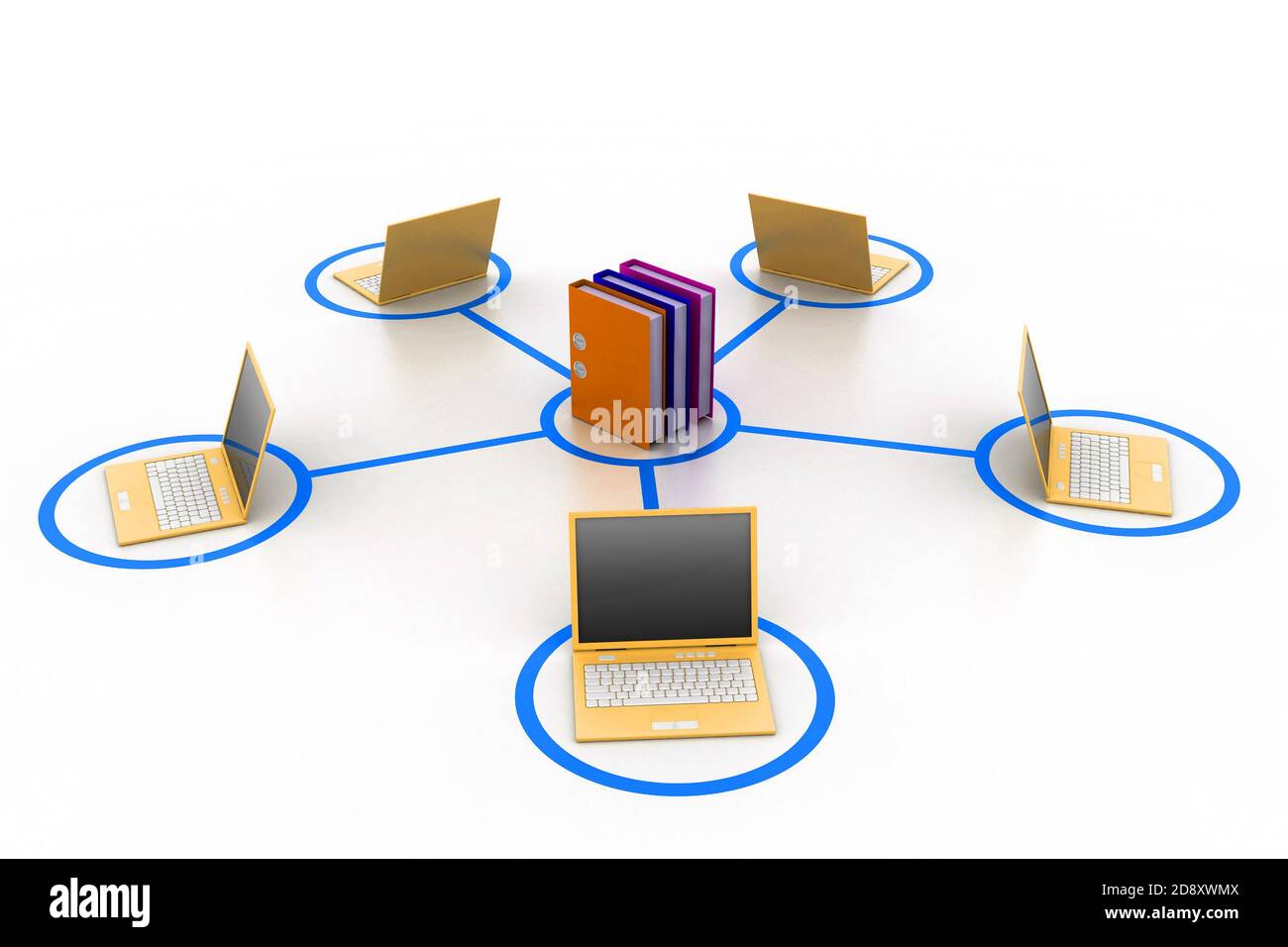 computer and documents network Stock Photo - Alamy