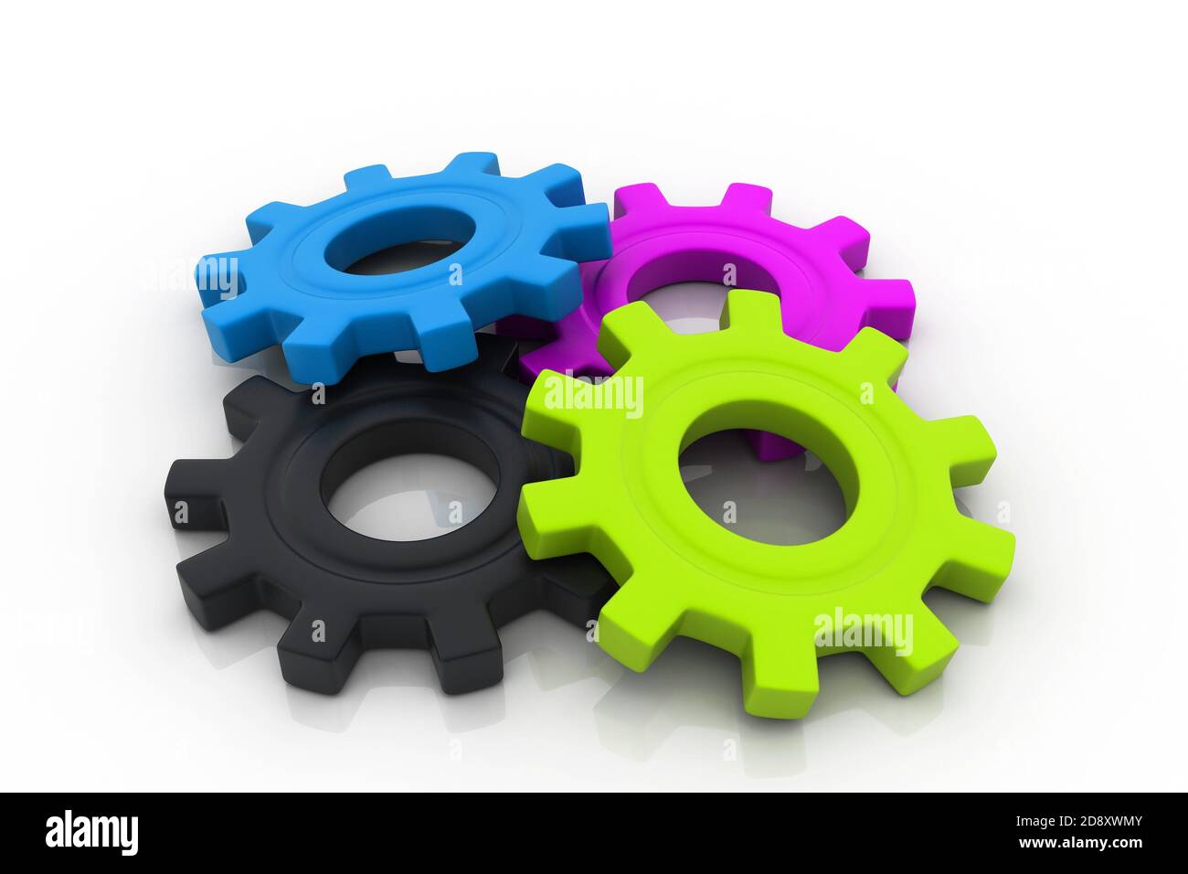 3d colorful gears Stock Photo - Alamy