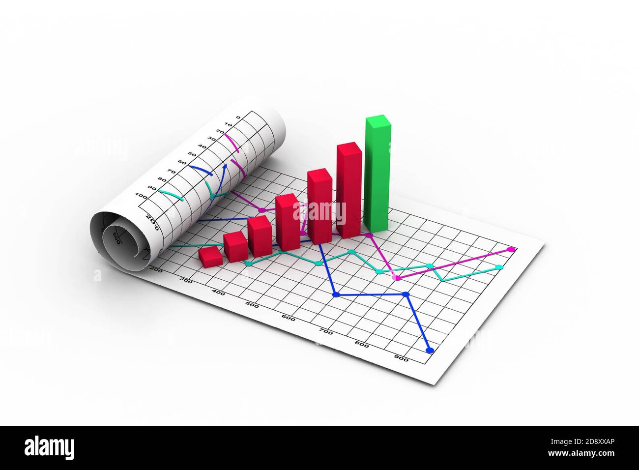 Business graph with chart Stock Photo - Alamy