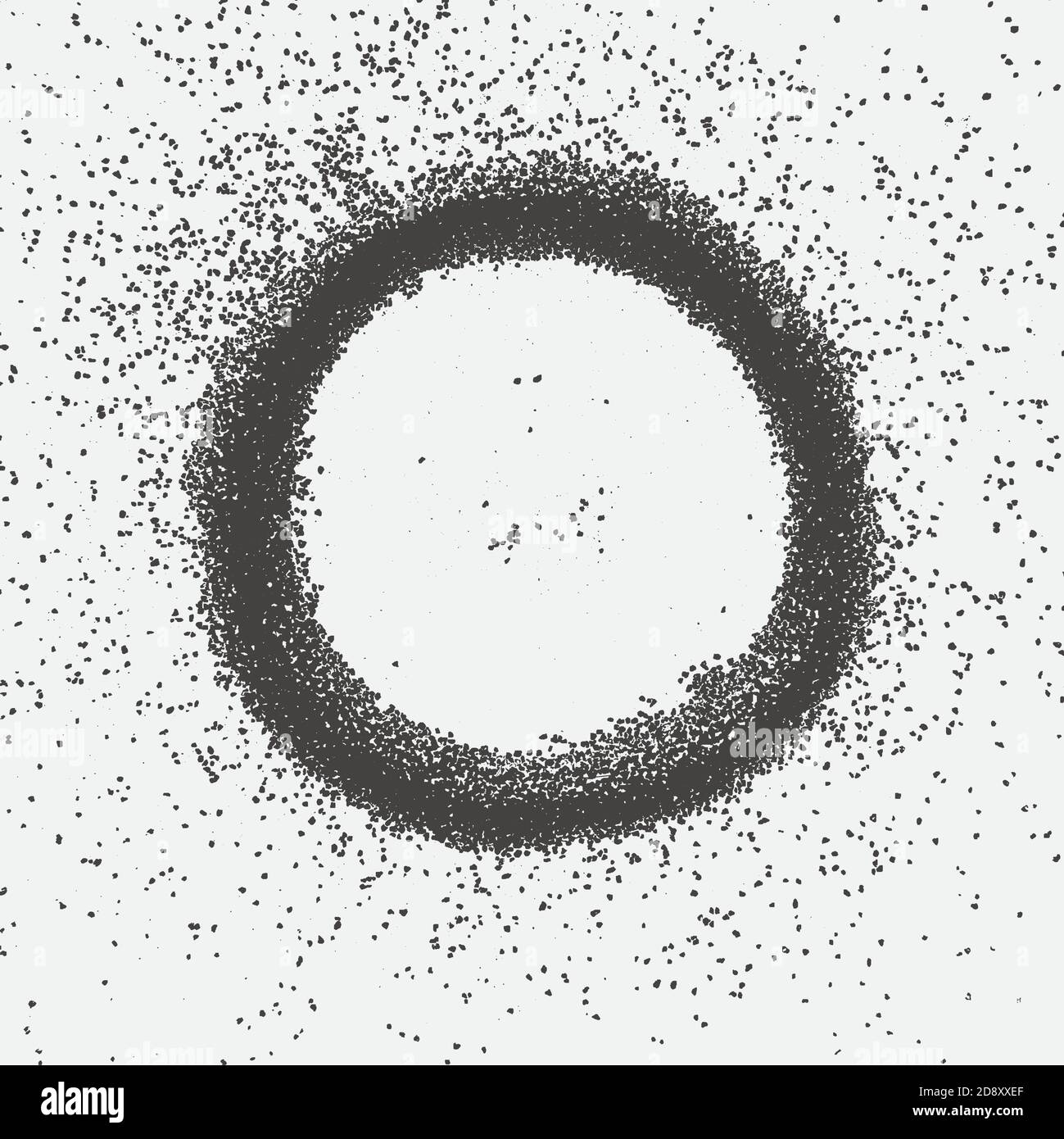 Damage round grunge shape silhouette. Circle halftone distressed grunge ...