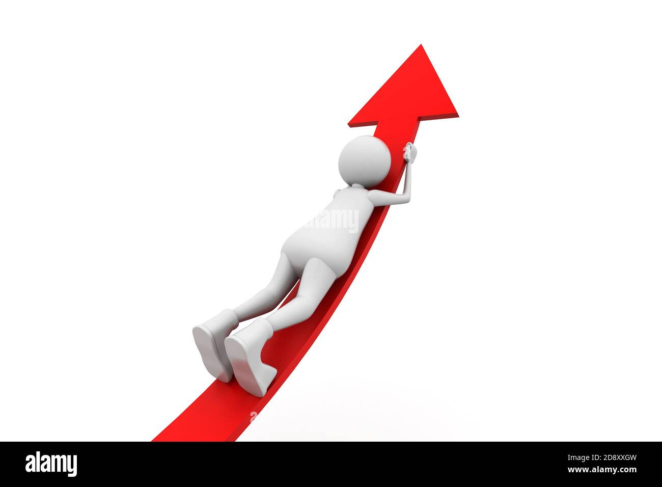 3d human red arrow growth Cut Out Stock Images & Pictures - Alamy