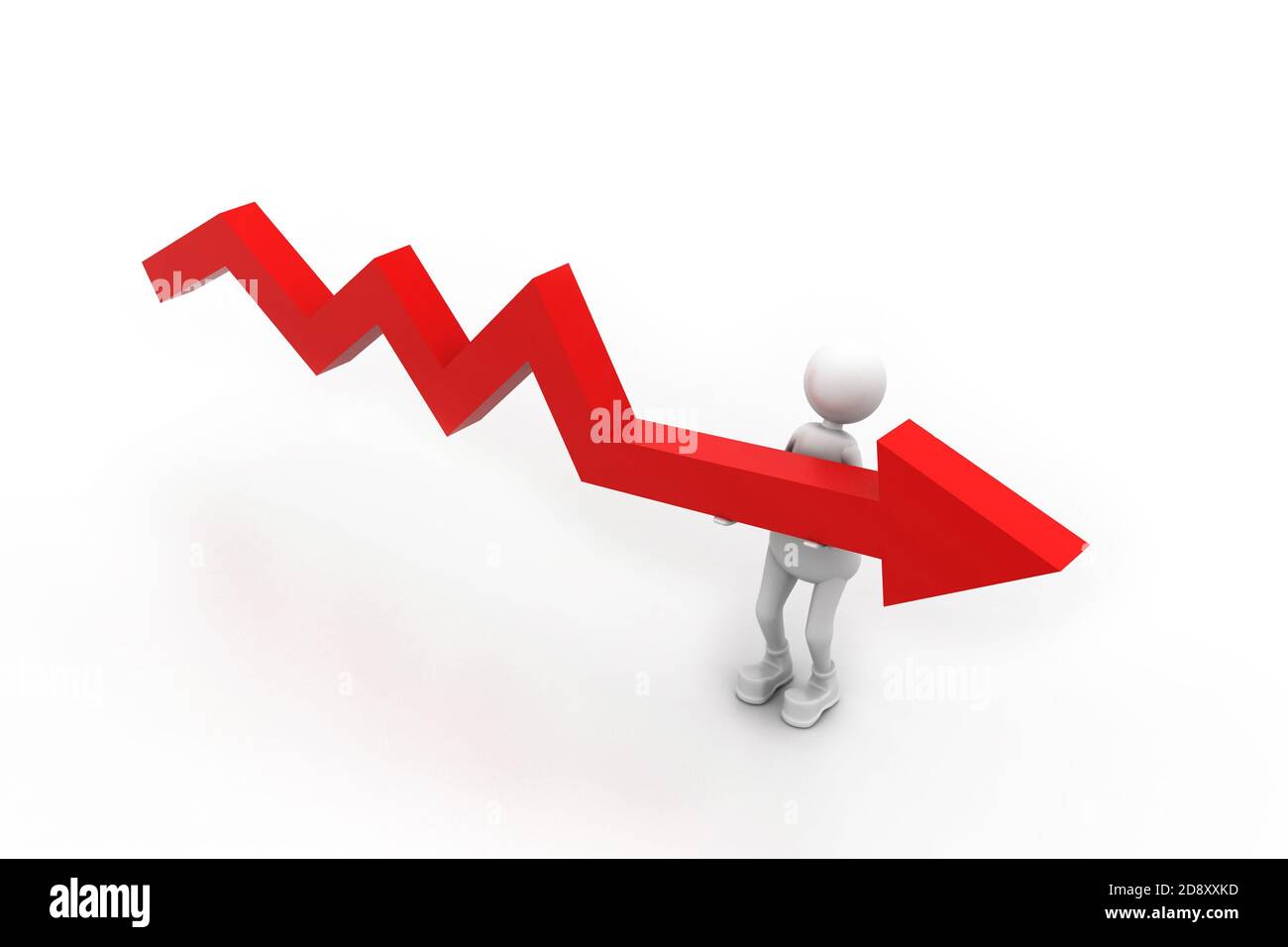 businessman holding falling graph Stock Photo - Alamy