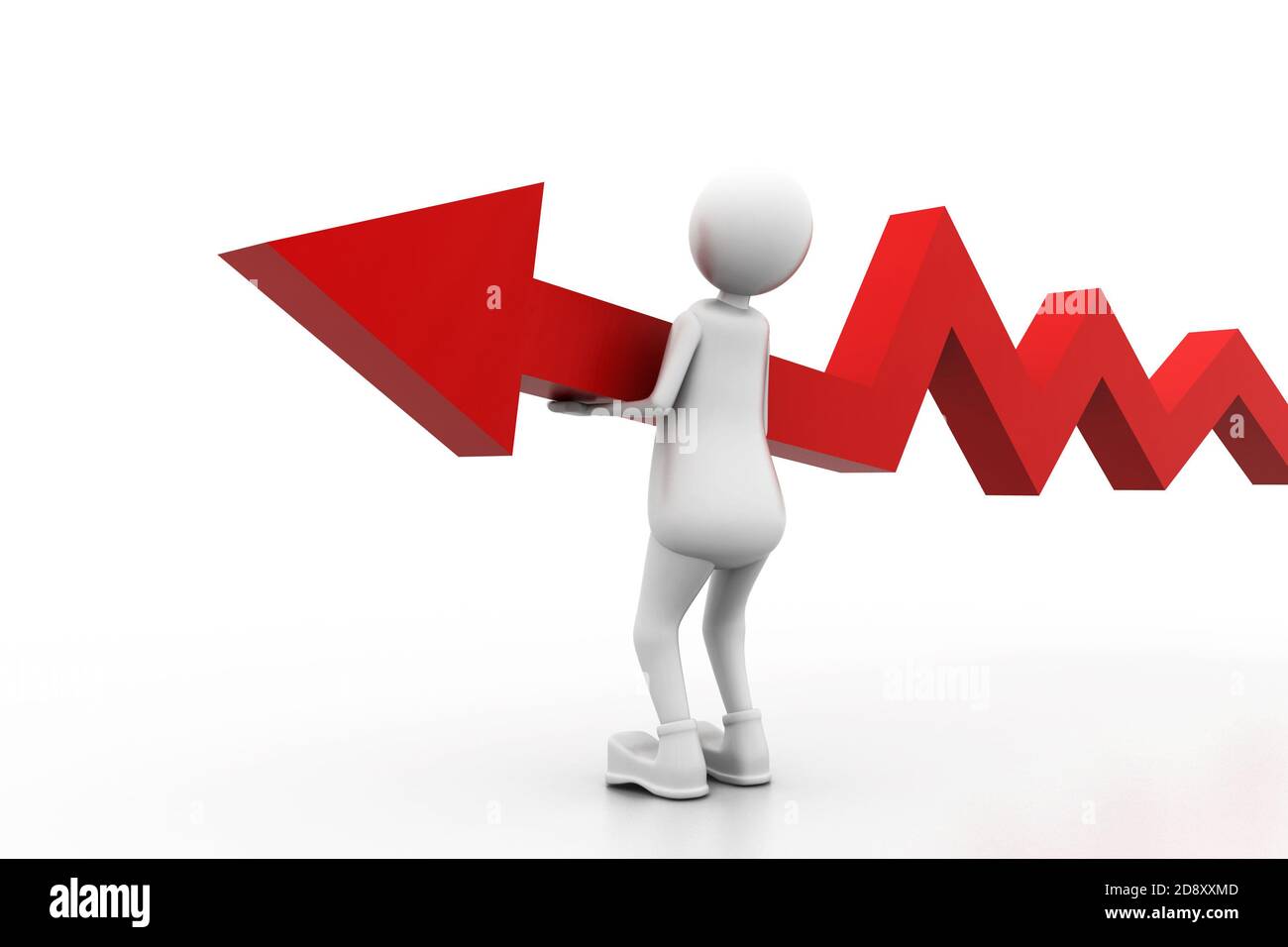 businessman holding falling graph Stock Photo - Alamy