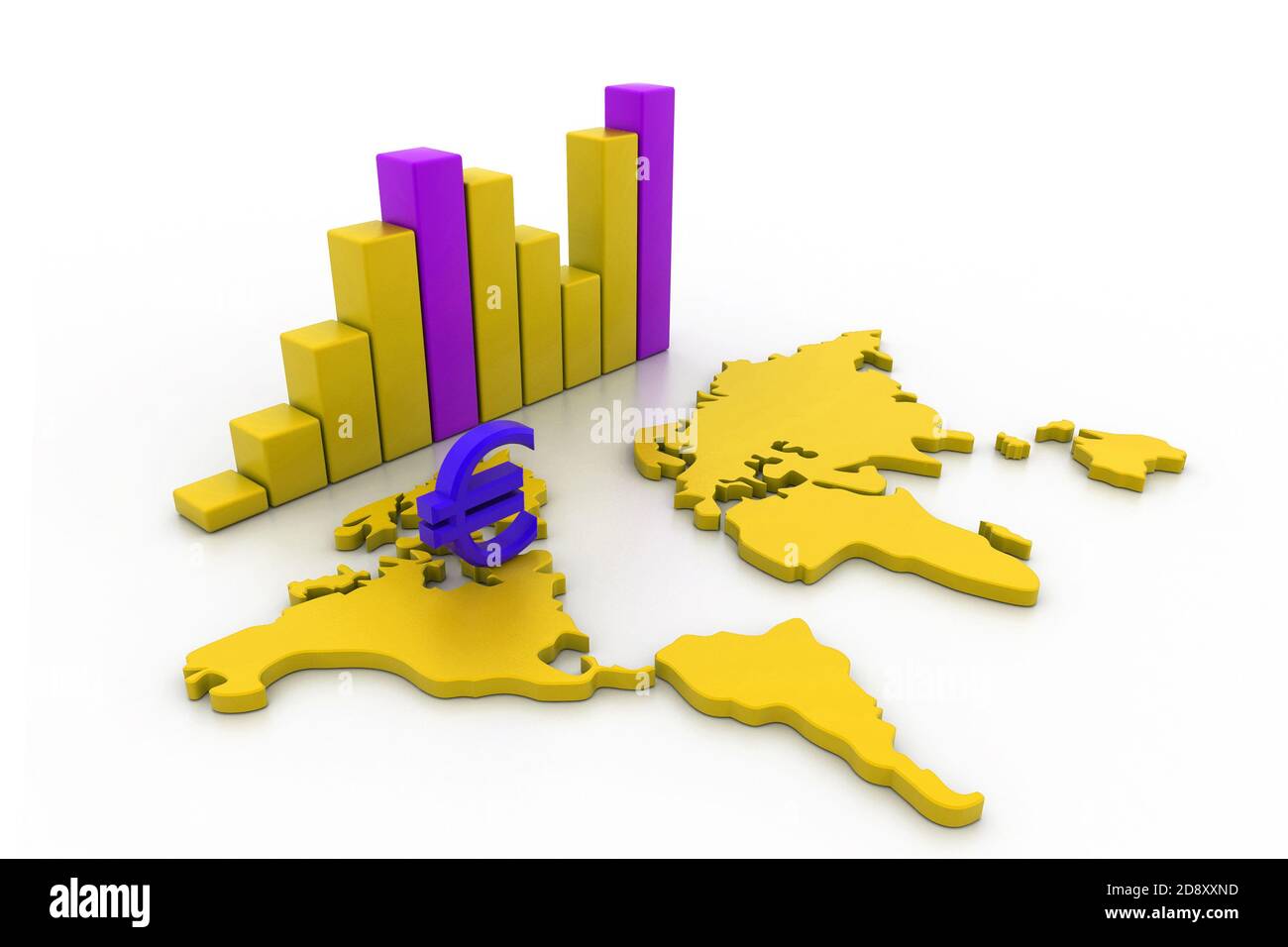 Business graph with map. (world business concept Stock Photo - Alamy