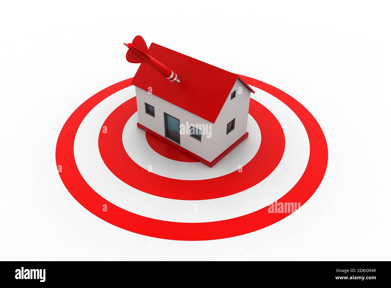 Red dart on house target Stock Photo - Alamy