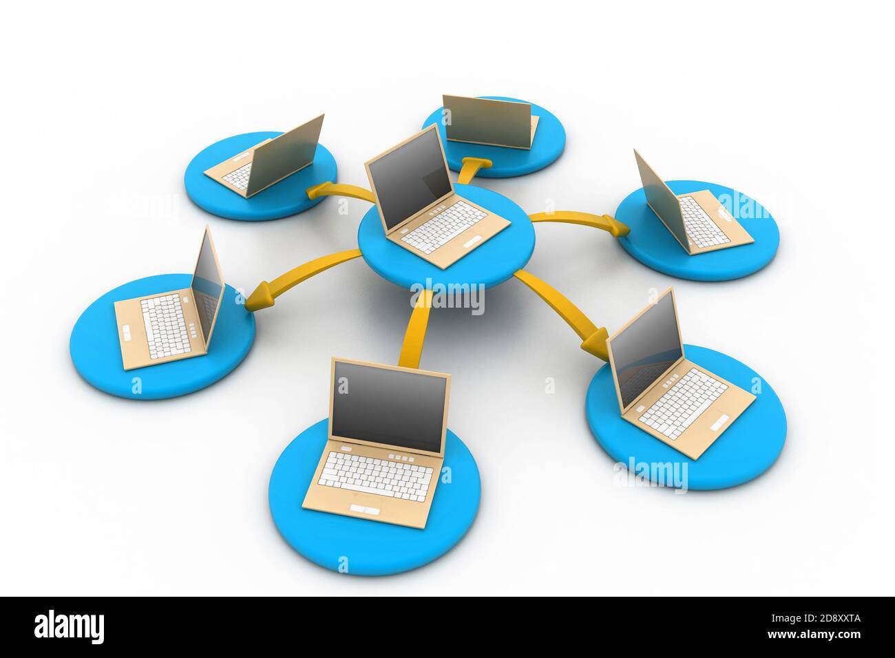 Computer network isolated on white background Stock Photo - Alamy