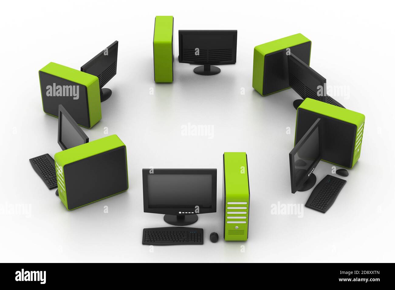 Computer network isolated on white background Stock Photo - Alamy