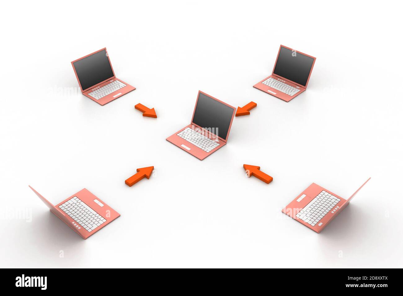 Computer network in white background Stock Photo - Alamy