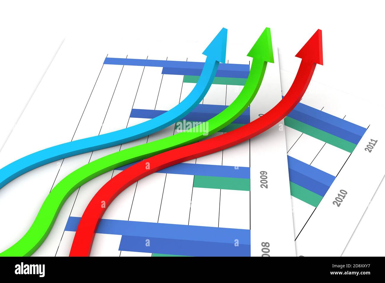 Business chart with growth arrows Stock Photo - Alamy